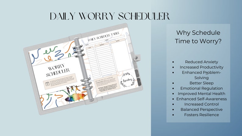 Daily Worry Diary Printable | Anxiety Journal Printable Digital | Worry ...