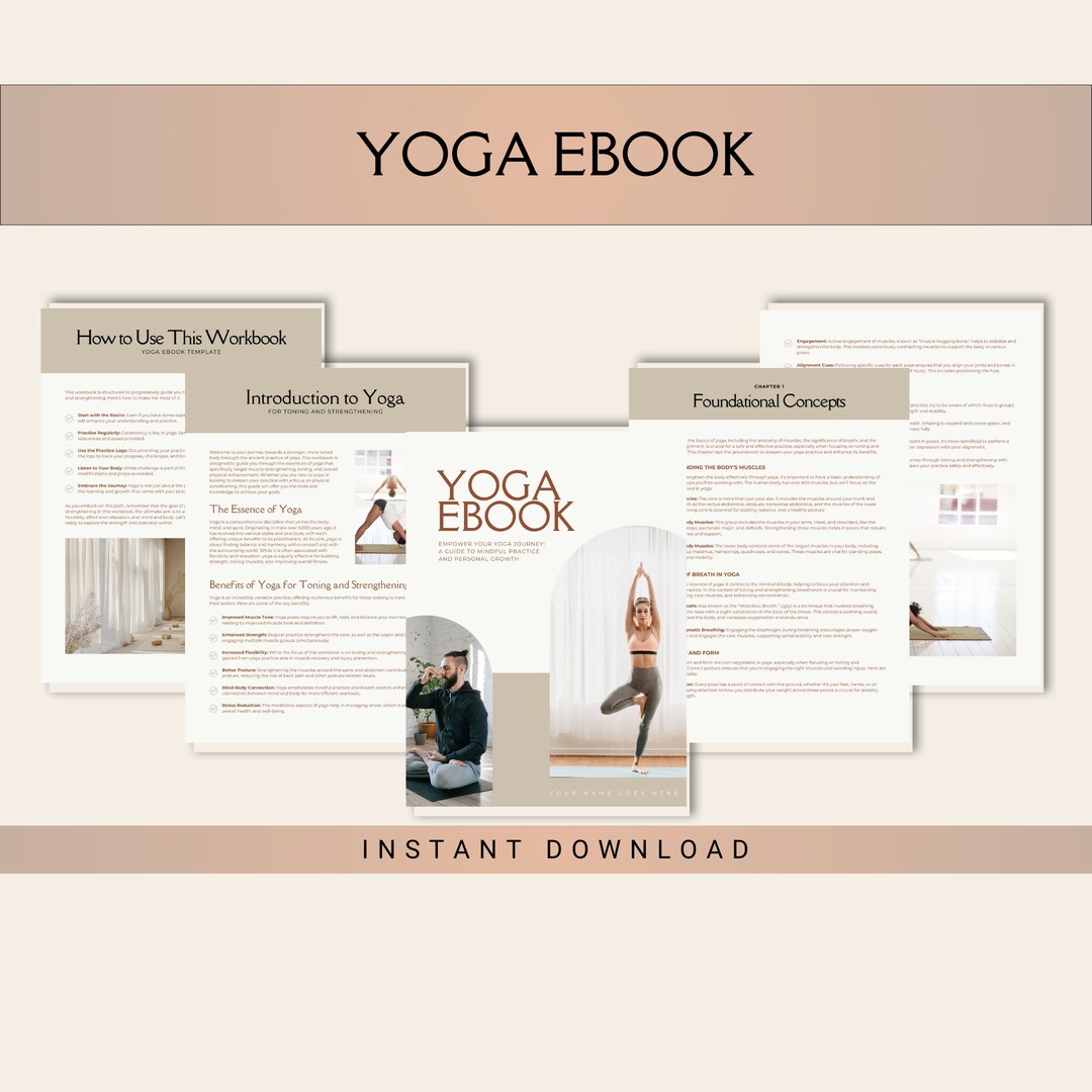 Editable Yoga Workbook Template | Canva Ebook Template | Lead Magnet ...