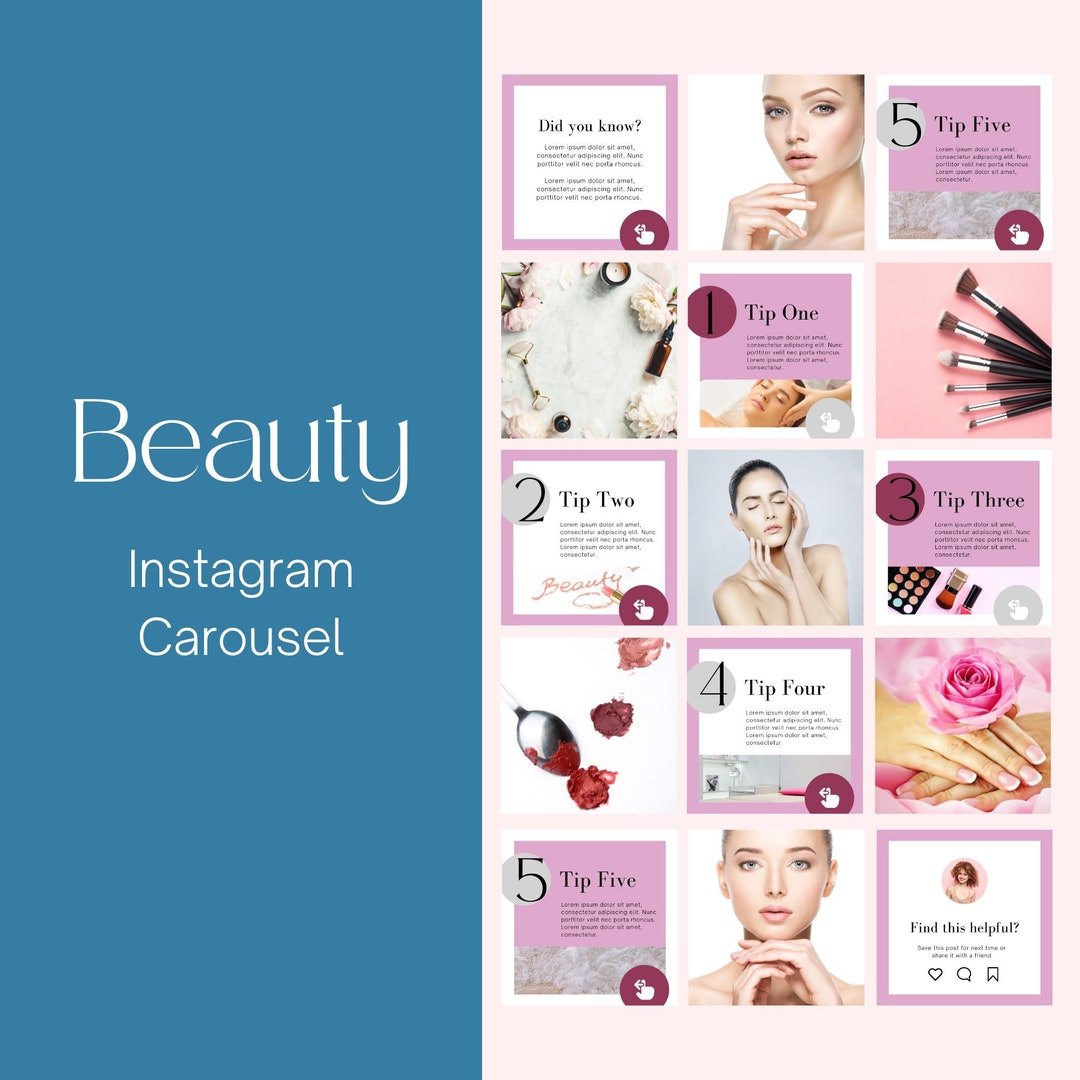 Instagram Carousel Template Rose Beauty Social Media Canva Template ...