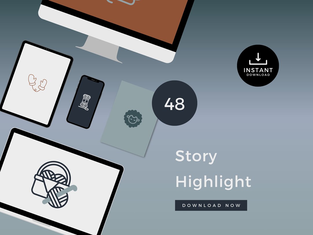 Crochet Story Highlights INSTANT DOWNLOAD Story Highlight - Etsy