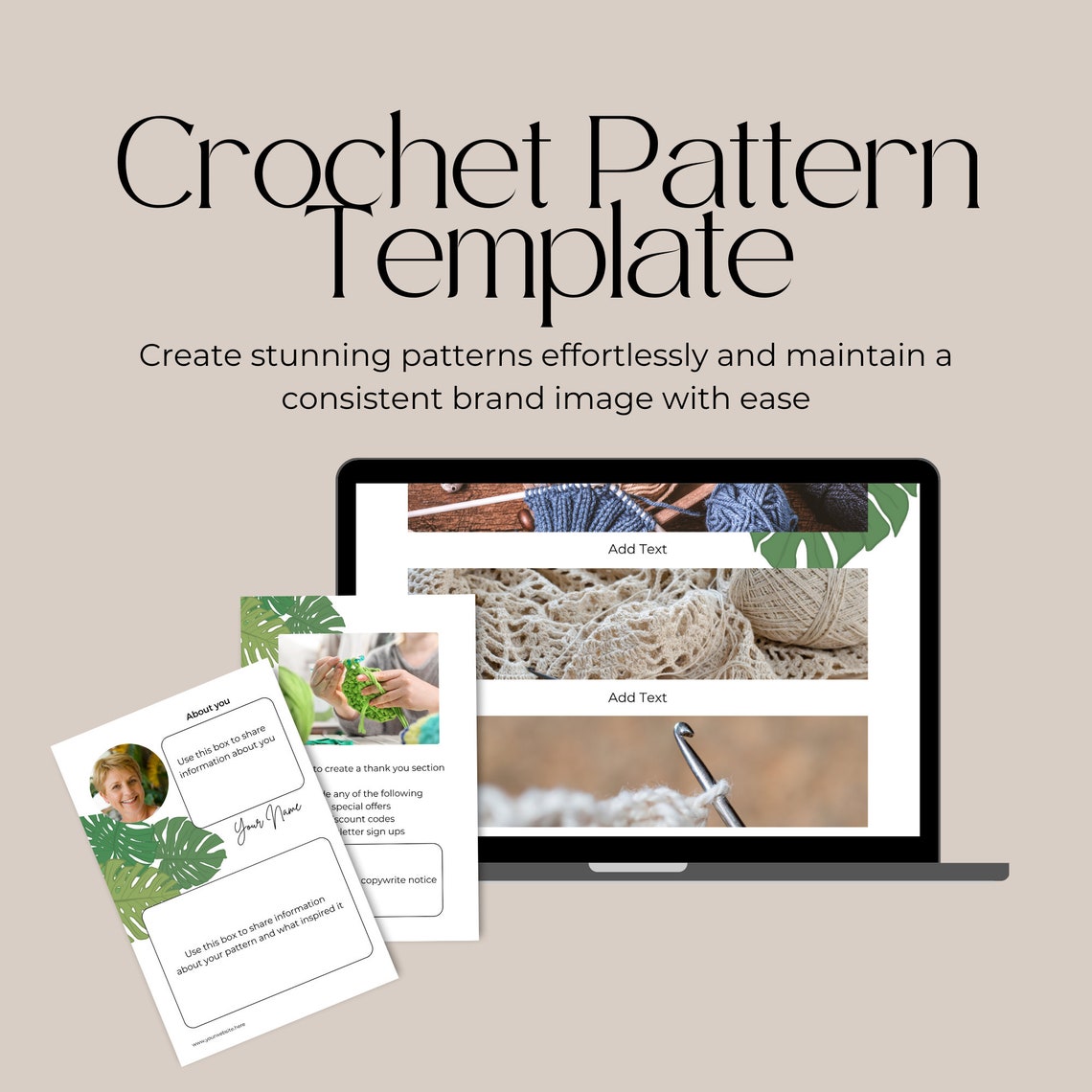 Canva Crochet Pattern Template: Canva Knit Pattern Template for ...