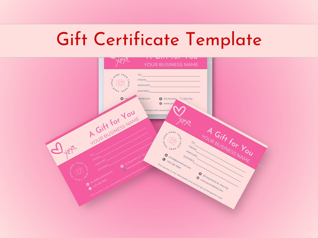Printable Gift Card Gift Voucher Template Photographer Gift - Etsy