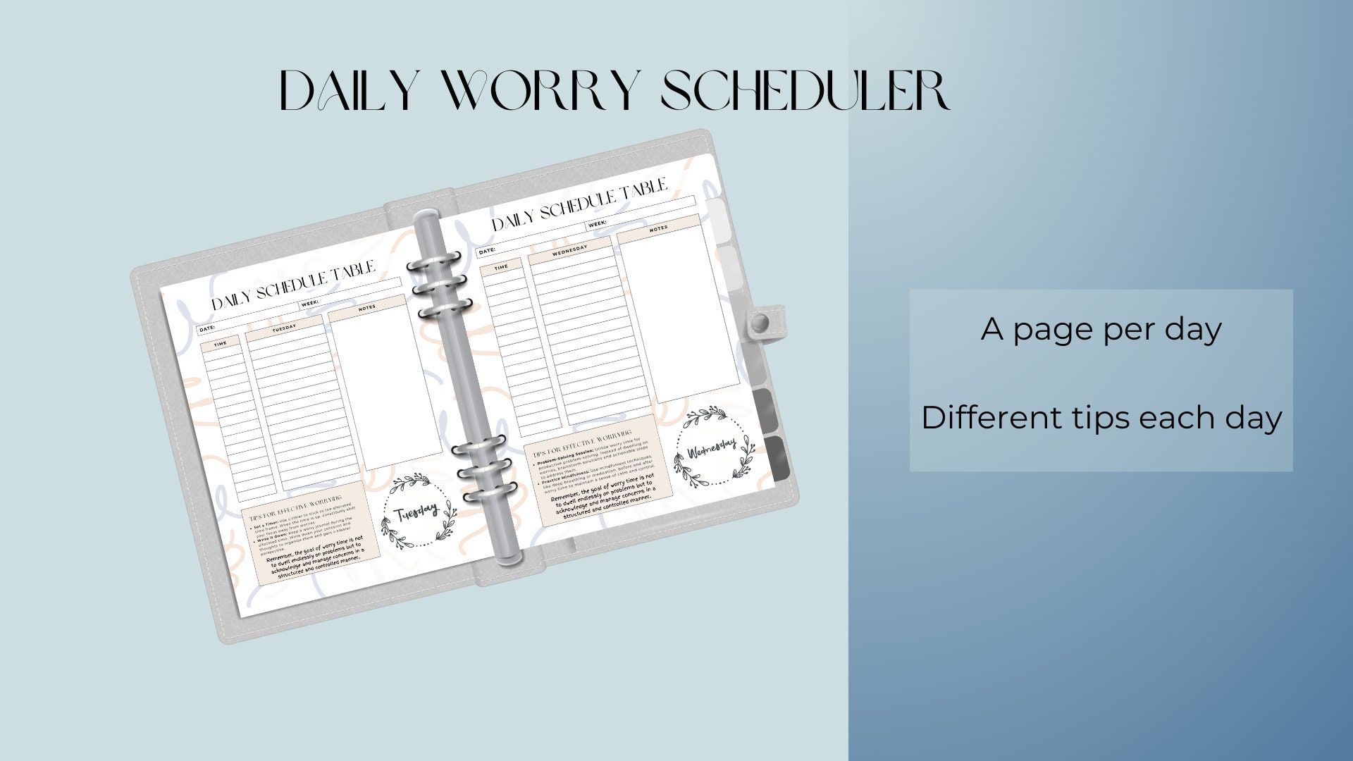Daily Worry Diary Printable Anxiety Journal Printable Digital Worry ...