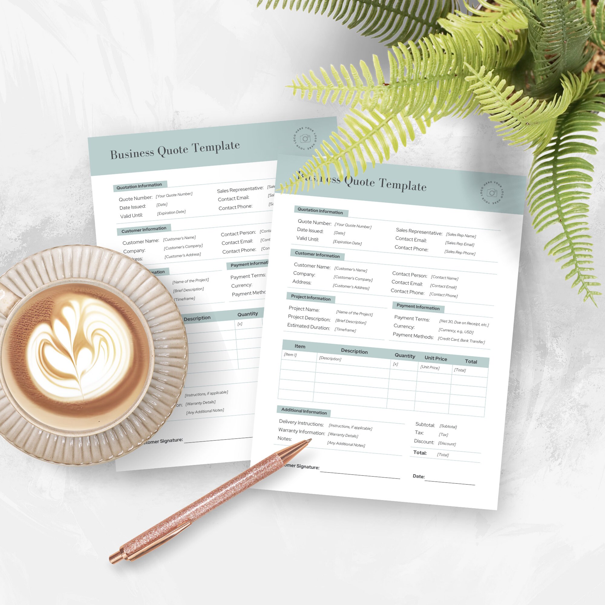 Professional Business Quote Template Canva EDITABLE Quote - Etsy