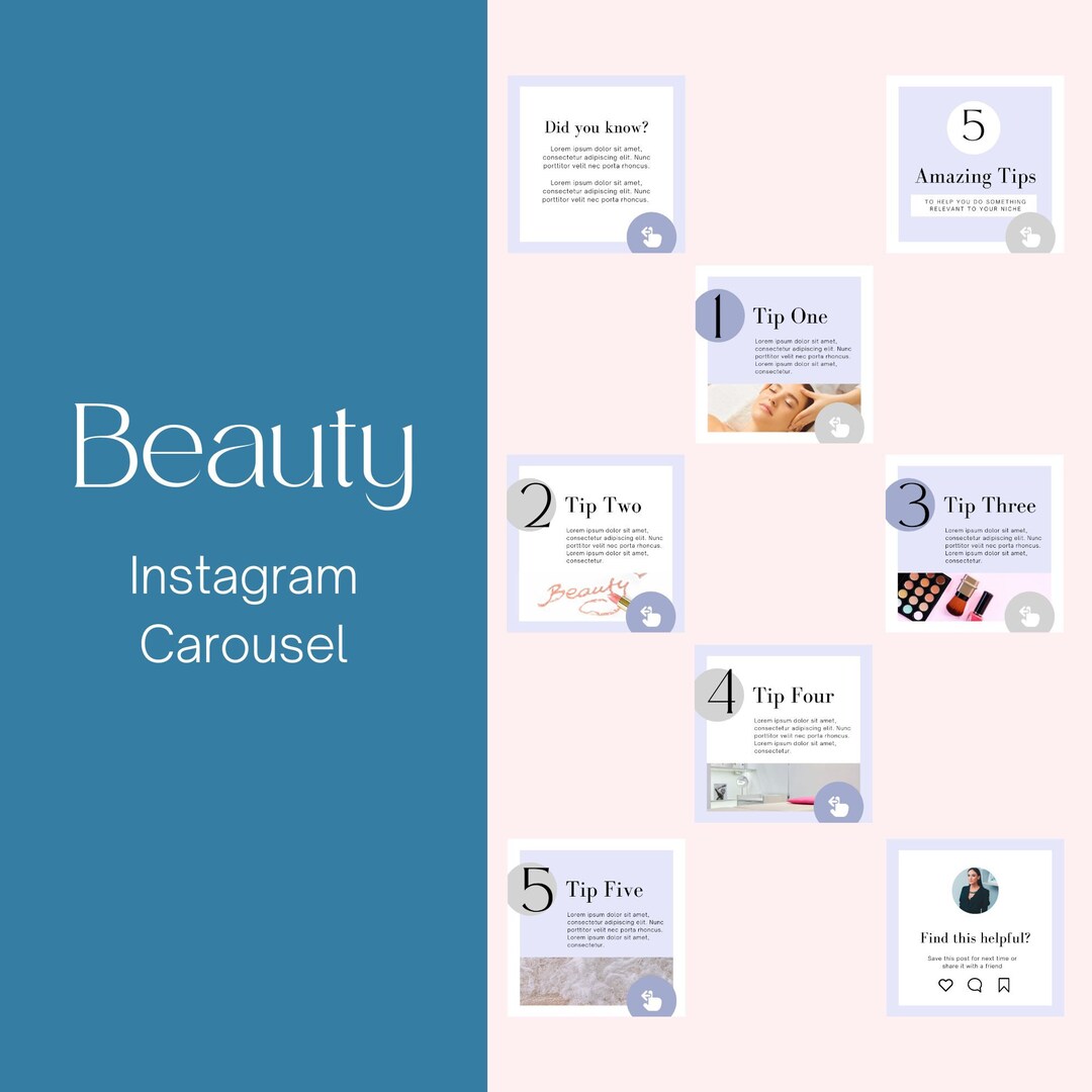 Instagram Carousel Template Lavender Beauty Social Media Canva Template ...