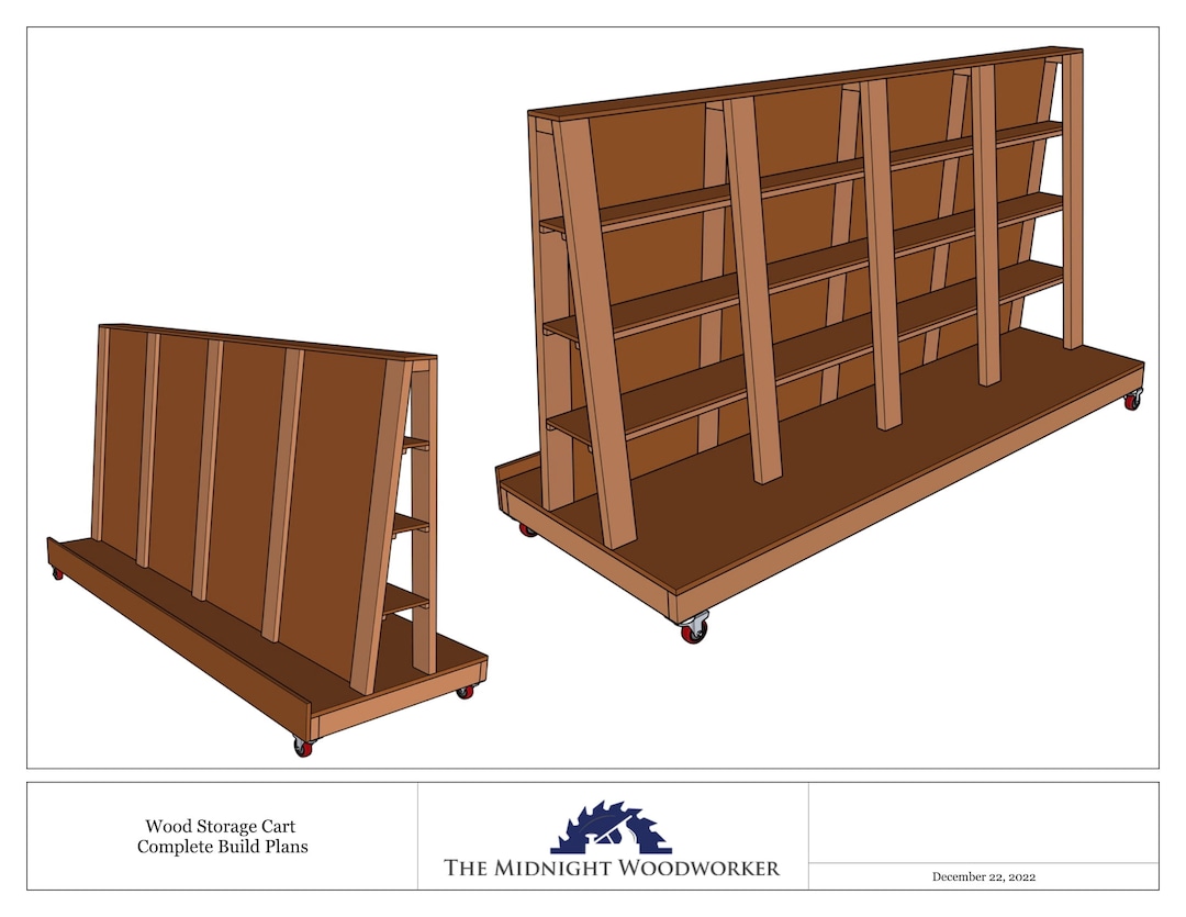 Wood Storage Cart Plans - Etsy