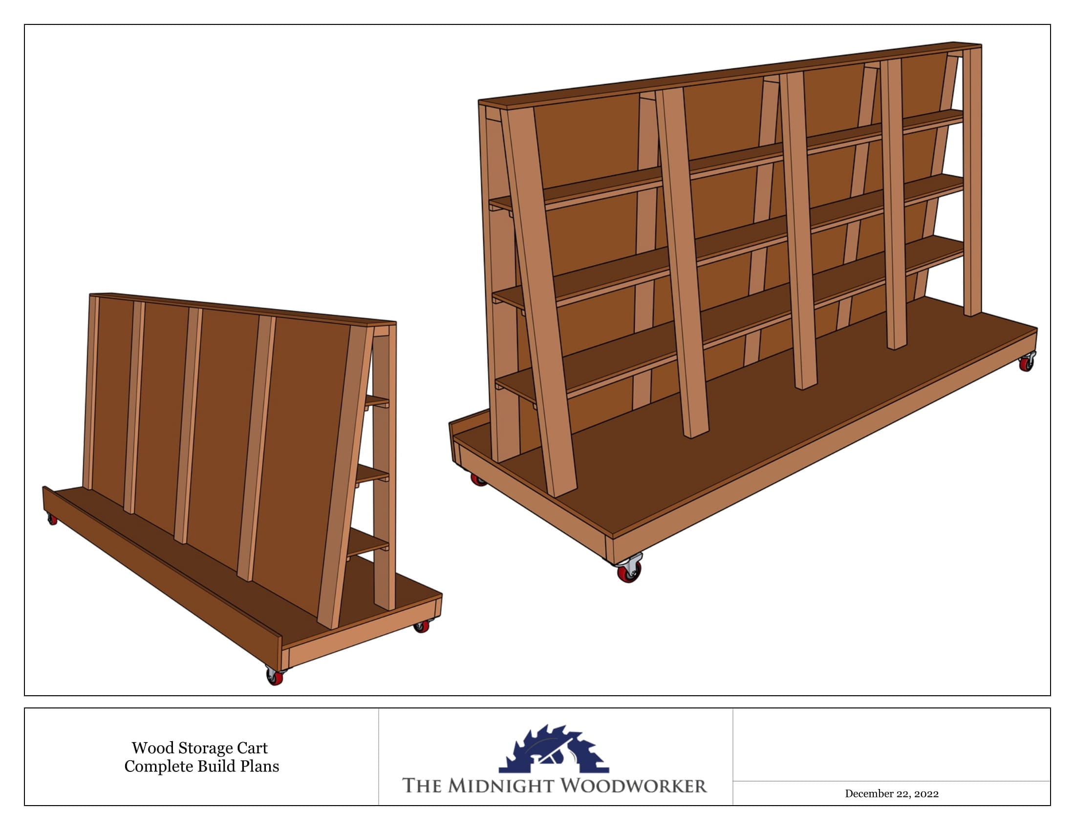 Wood Storage Cart Plans - Etsy