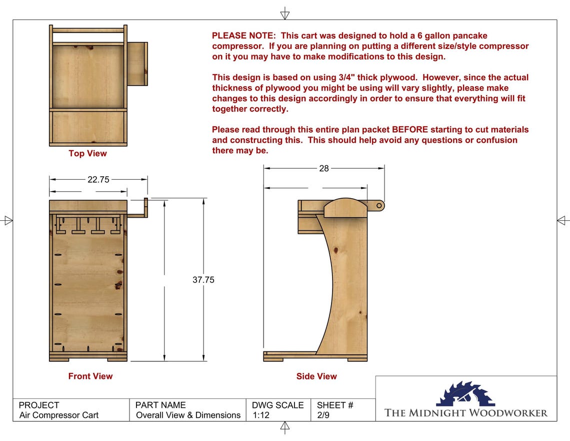 Air Compressor Cart - PDF Plans - Etsy