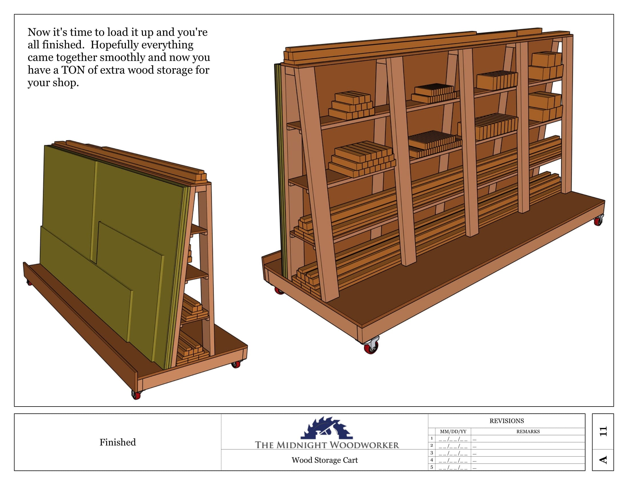 Wood Storage Cart Plans - Etsy