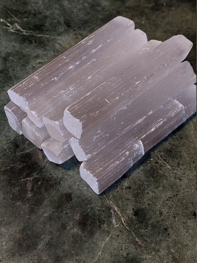 Selenite Stick 4 Inch, Pearly Selenite Stick, Rough Selenite, 4 ...