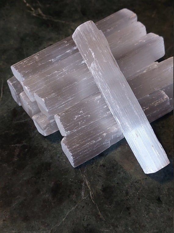Selenite Stick 4 Inch Pearly Selenite Stick Rough Selenite | Etsy