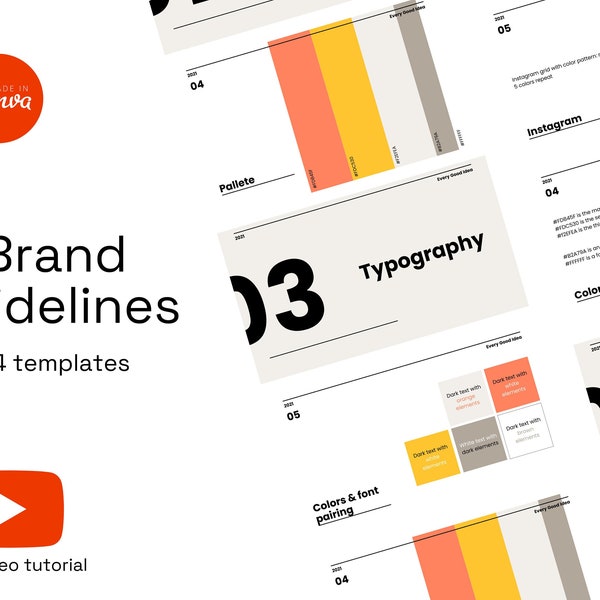 Illustrator Brand Board Template Adobe Illustrator - Etsy Canada