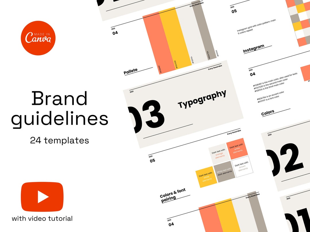 Brand Guidelines Template Canva / Brand Style Guide / Brand Kit Canva ...