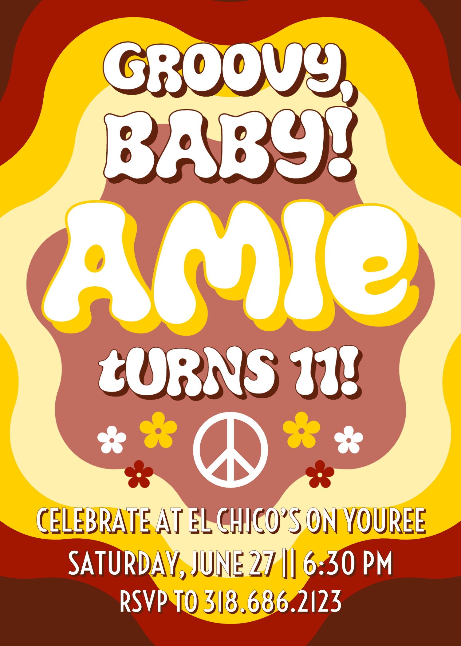 Hippie Kid Birthday Birthday Invitation Groovy Invite Tie Dye Birthday ...