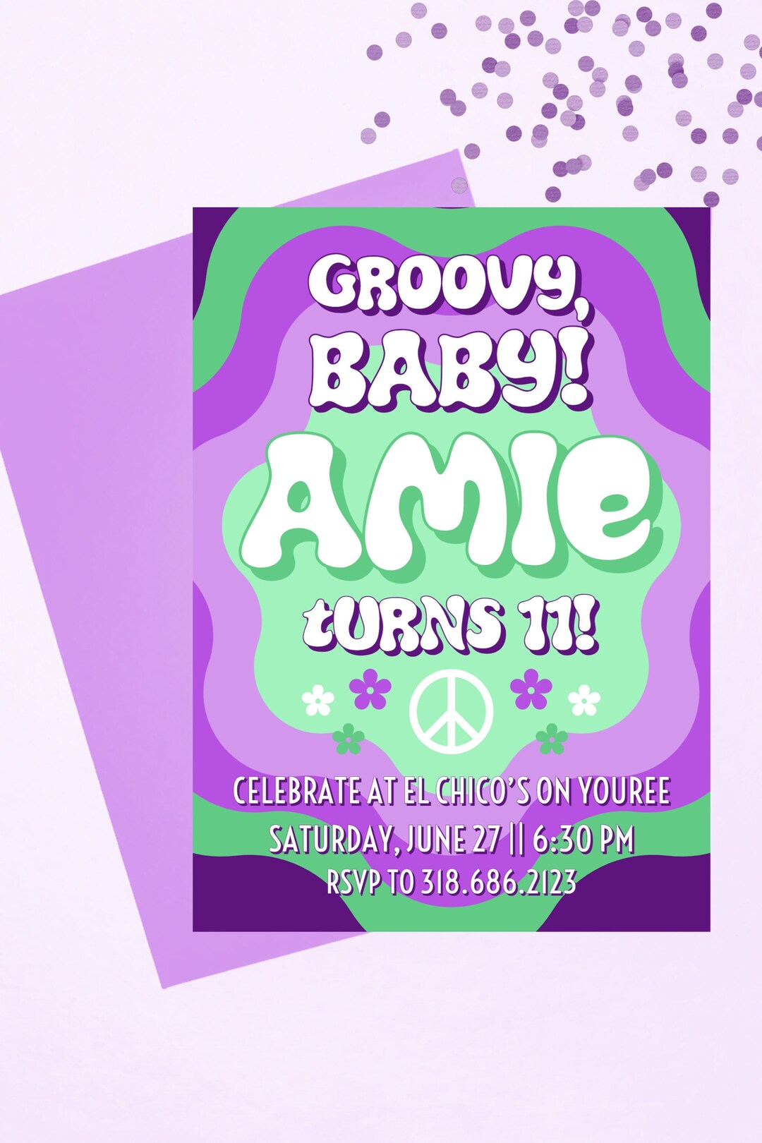 Hippie Kid Birthday Birthday Invitation Groovy Invite Tie Dye Birthday ...