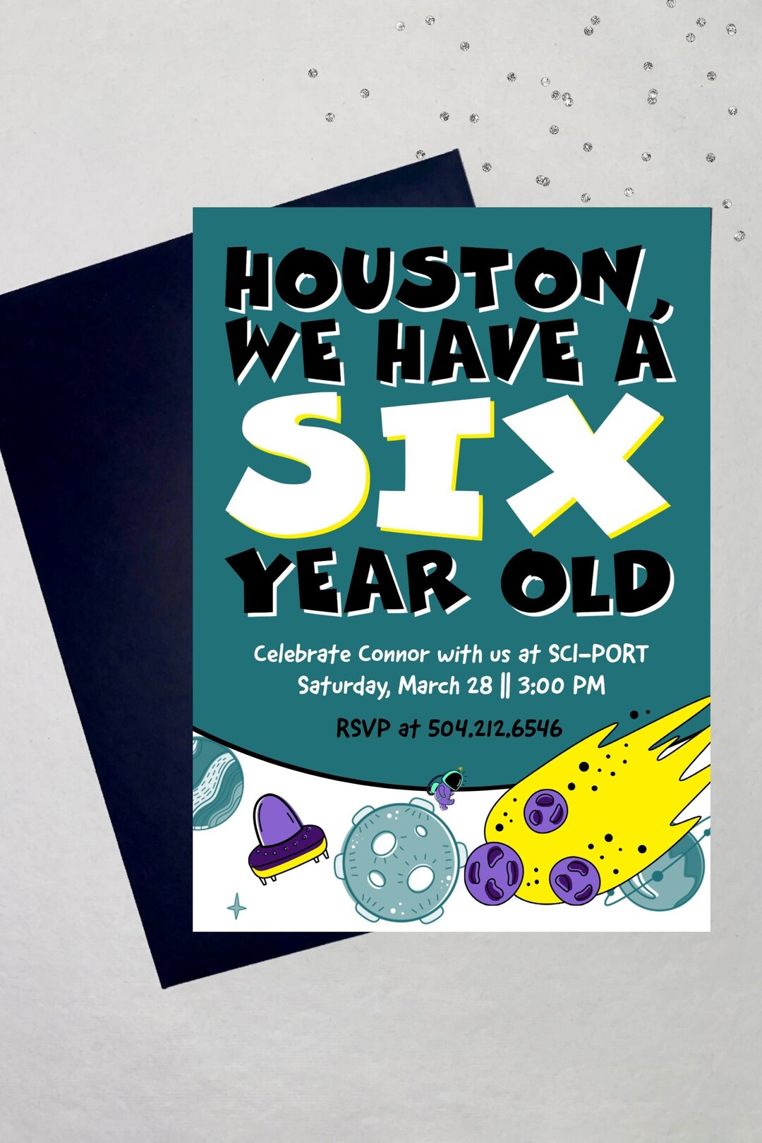 Kid's Birthday Birthday Invitation Space Party Invite Outer Space ...