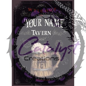 Customizable DND Tavern Bar Poster - Etsy
