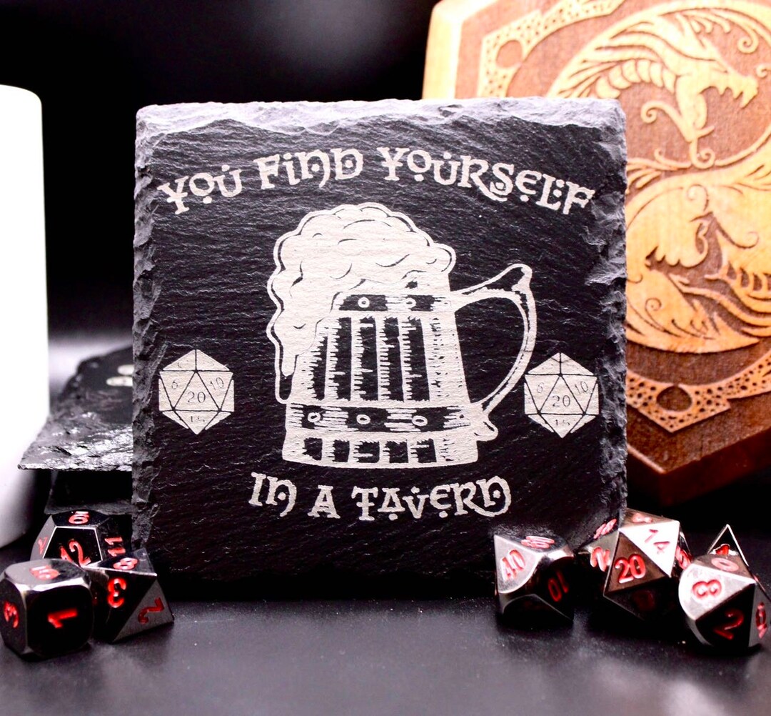 Fun Engraved Dnd Slate Coaster 4 Pack Series 1 - Etsy