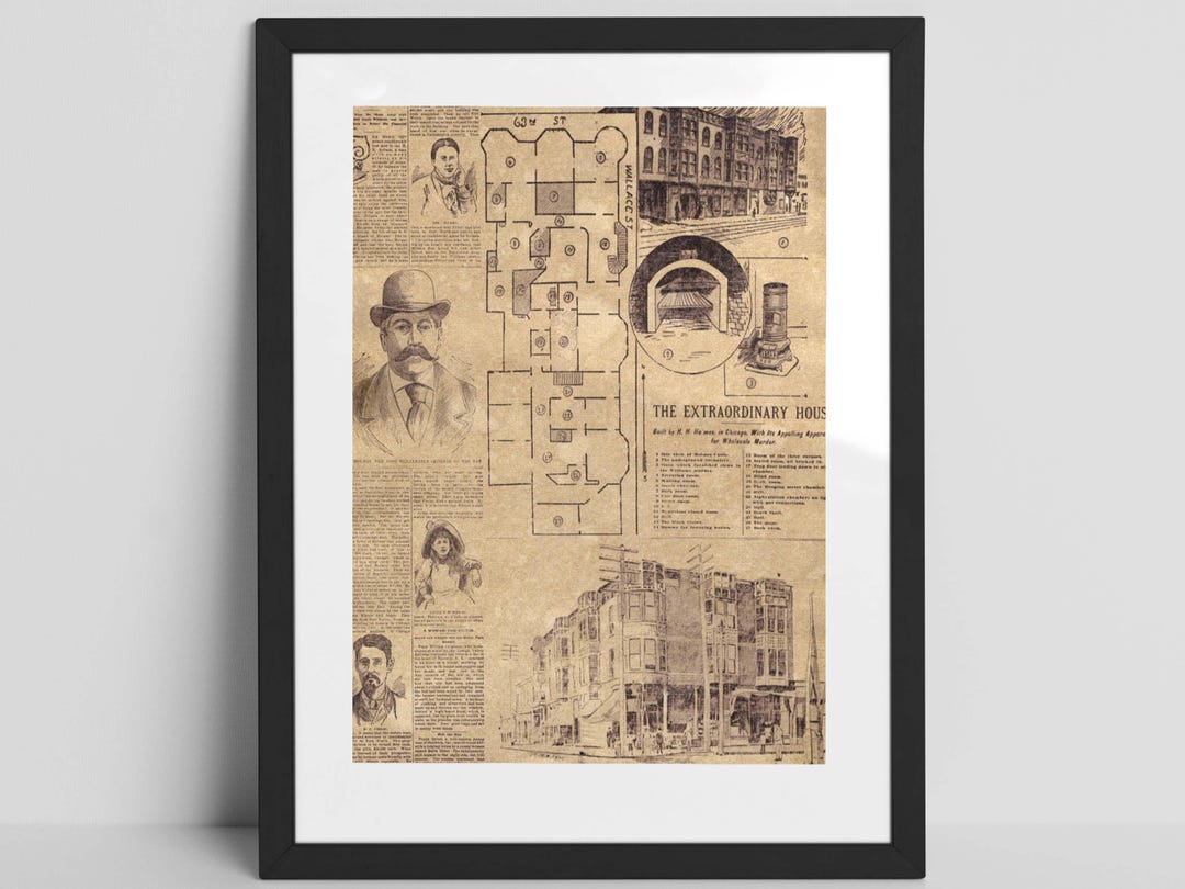 H H Holmes Serial Killer Newspaper Replica True Crime Art Print - Etsy