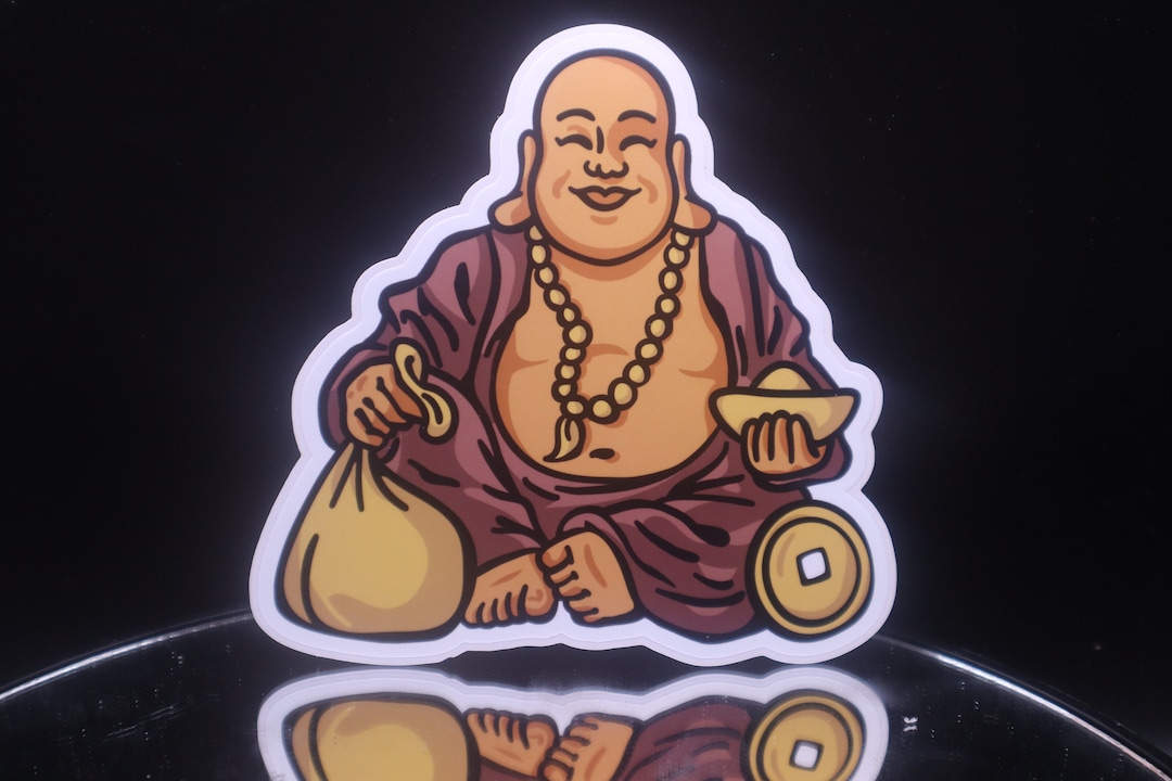 Happy Smiling Buddha Holographic Gloss Matte Vinyl Sticker - Etsy