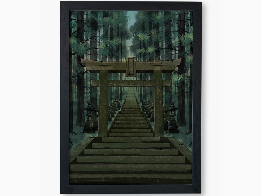 Through the Torii Gate Forest Japanese Canvas Art Print - Etsy