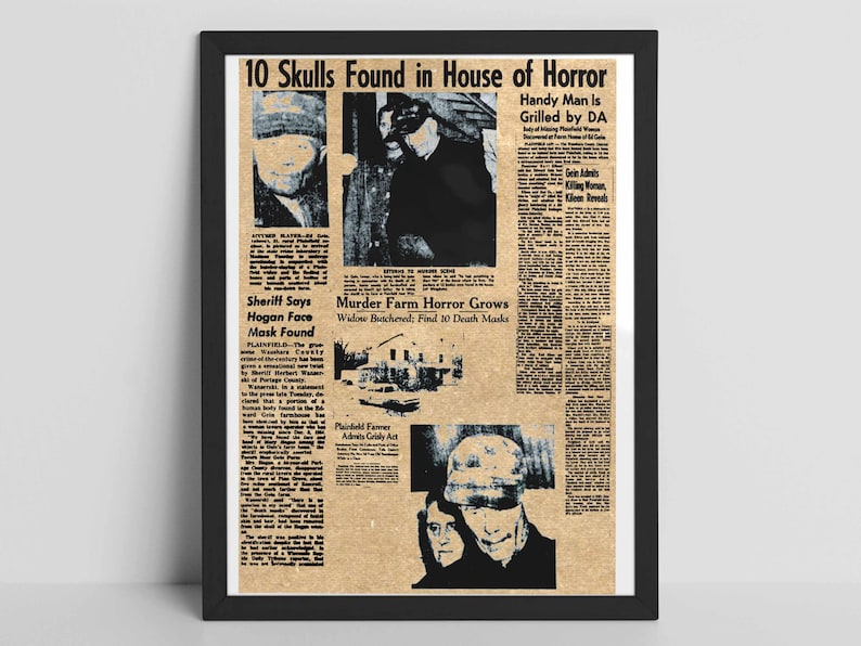 Ed Gein Serial Killer Newspaper Replica True Crime Art Print - Etsy