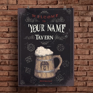 Customizable DND Tavern Bar Poster - Etsy