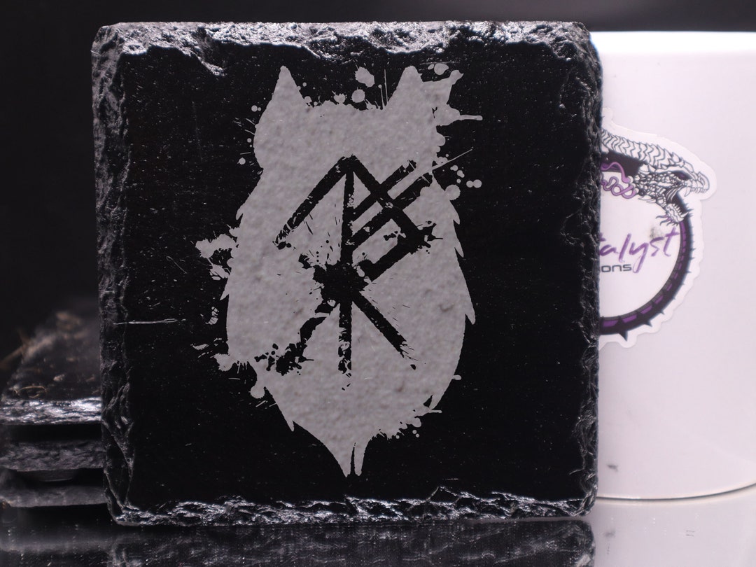 Norse Viking Binding Runes Animal Slate Coaster Series 5 4 Pack Laser ...