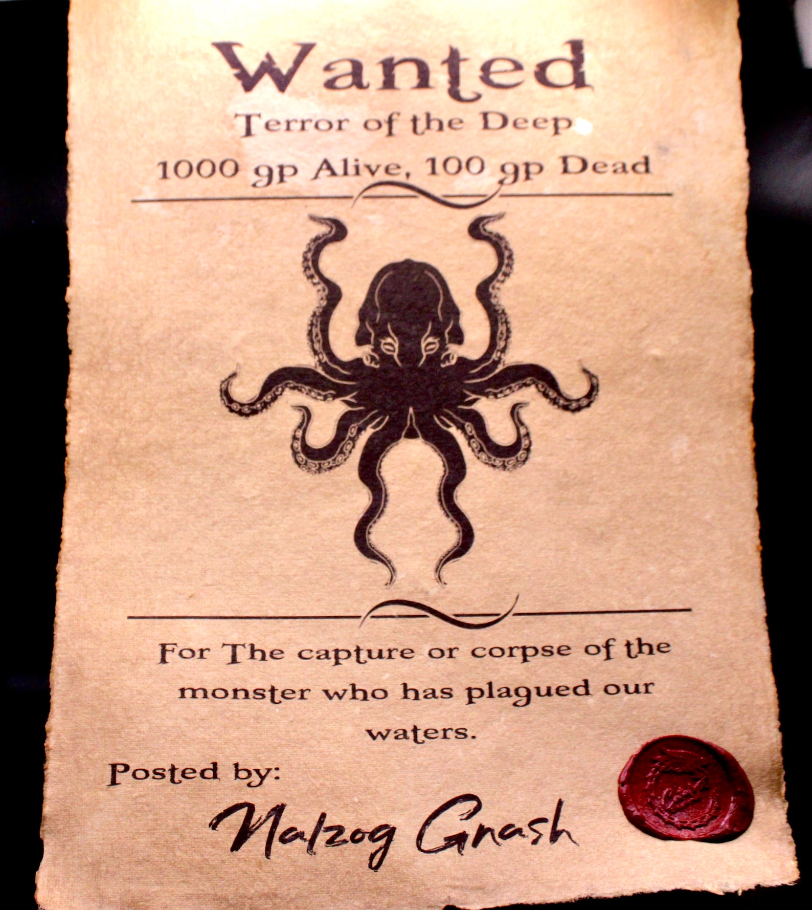 Customizable DND Wanted Bounty Missing Quest Poster - Etsy