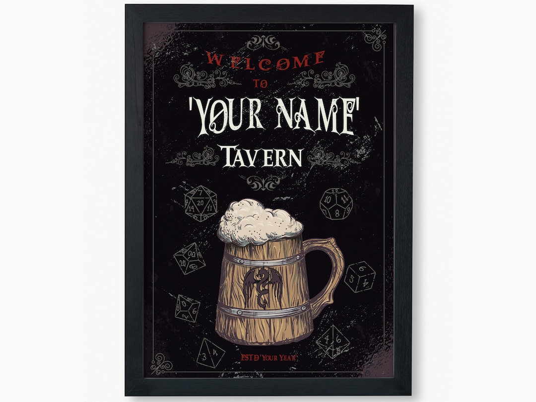 Customizable DND Tavern Bar Poster - Etsy