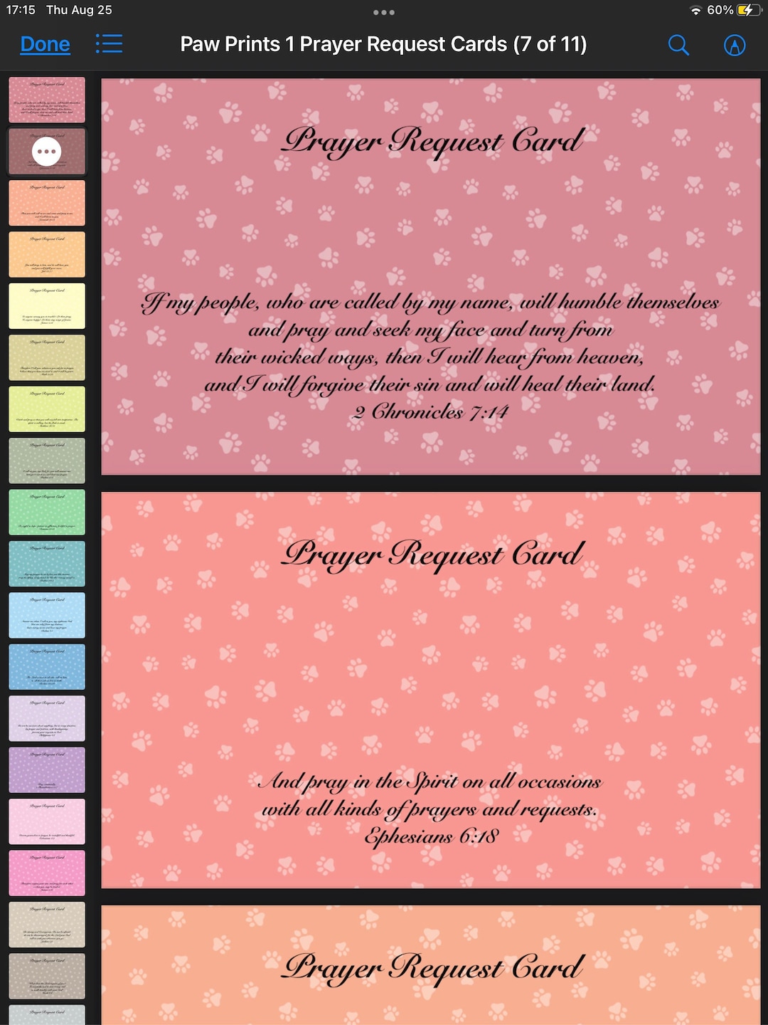 Digital Colored Paw Prints 3x5 Printable Prayer Request Cards. PDF! No ...