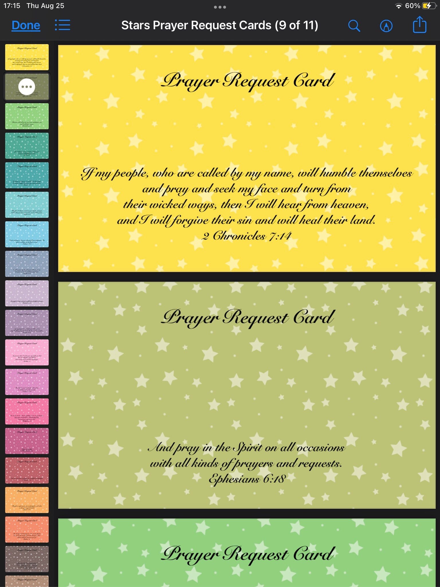 Digital Stars 3x5 Printable Prayer Request Cards. PDF! No Physical ...