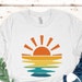 Retro Sunset Rays Wavy Shirt, Vintage Shirt, Retro Sunshine Shirt, Sun ...