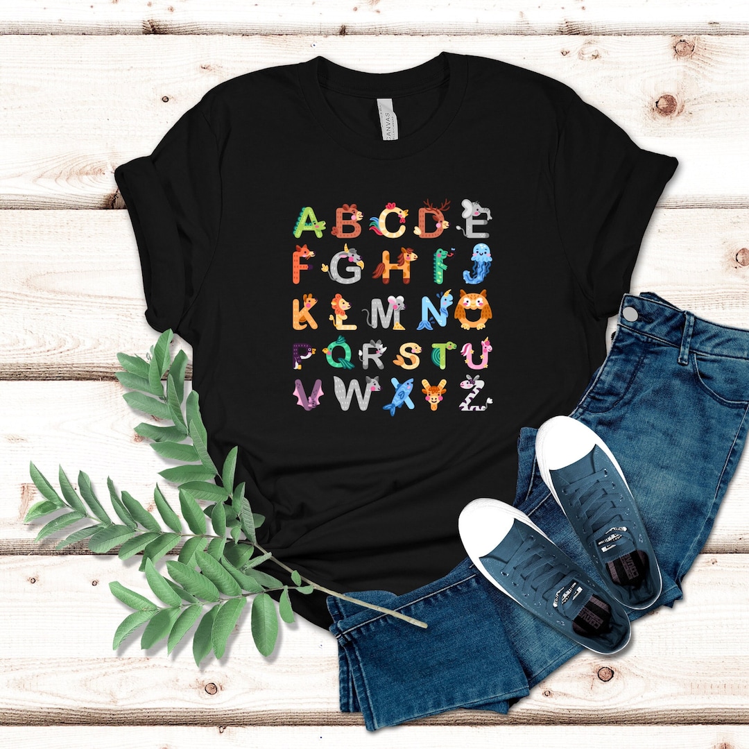 Alphabet Shirt, ABC Shirt, Alphabet Shirt for Teachers, Teacher Shirt ...