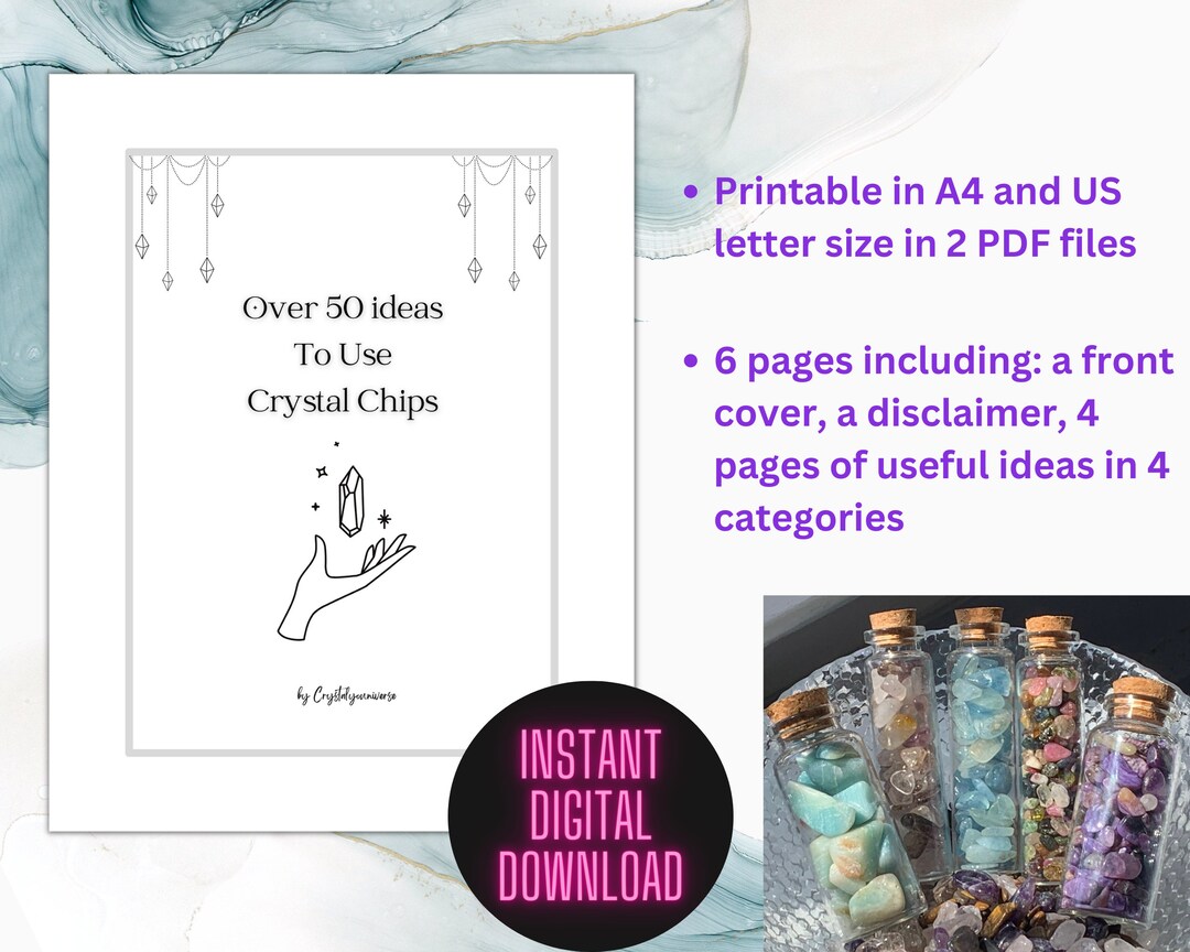 Over 50 Ideas to Use Crystal Chips, 6-page Package of Instant Digital ...