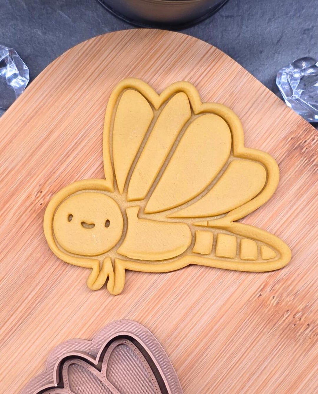 Dragonfly Cookie Cutter and Stamp: Baby Insect Biscuit Cutter, Clay ...