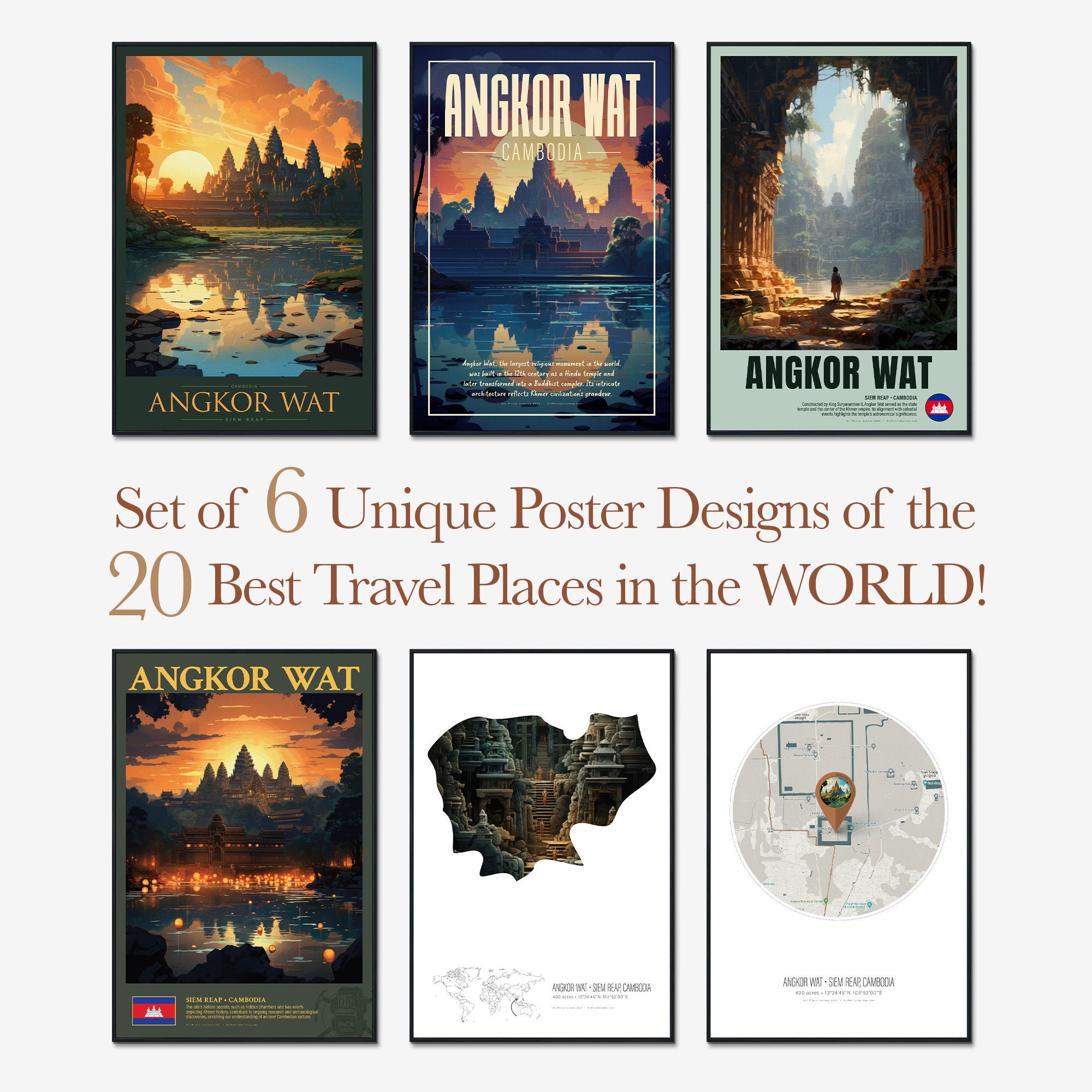 WORLD Travel Poster Set of 120 | WORLD Travel Print | Vintage Travel ...