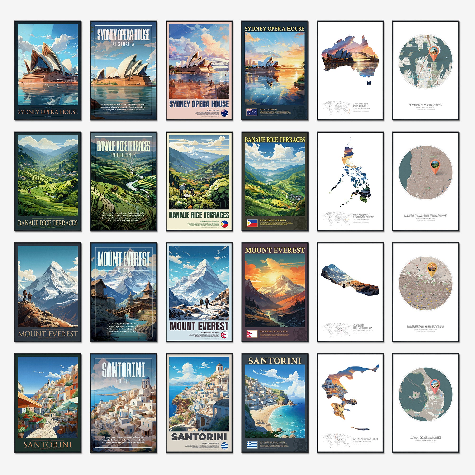 WORLD Travel Poster Set of 120 | WORLD Travel Print | Vintage Travel ...