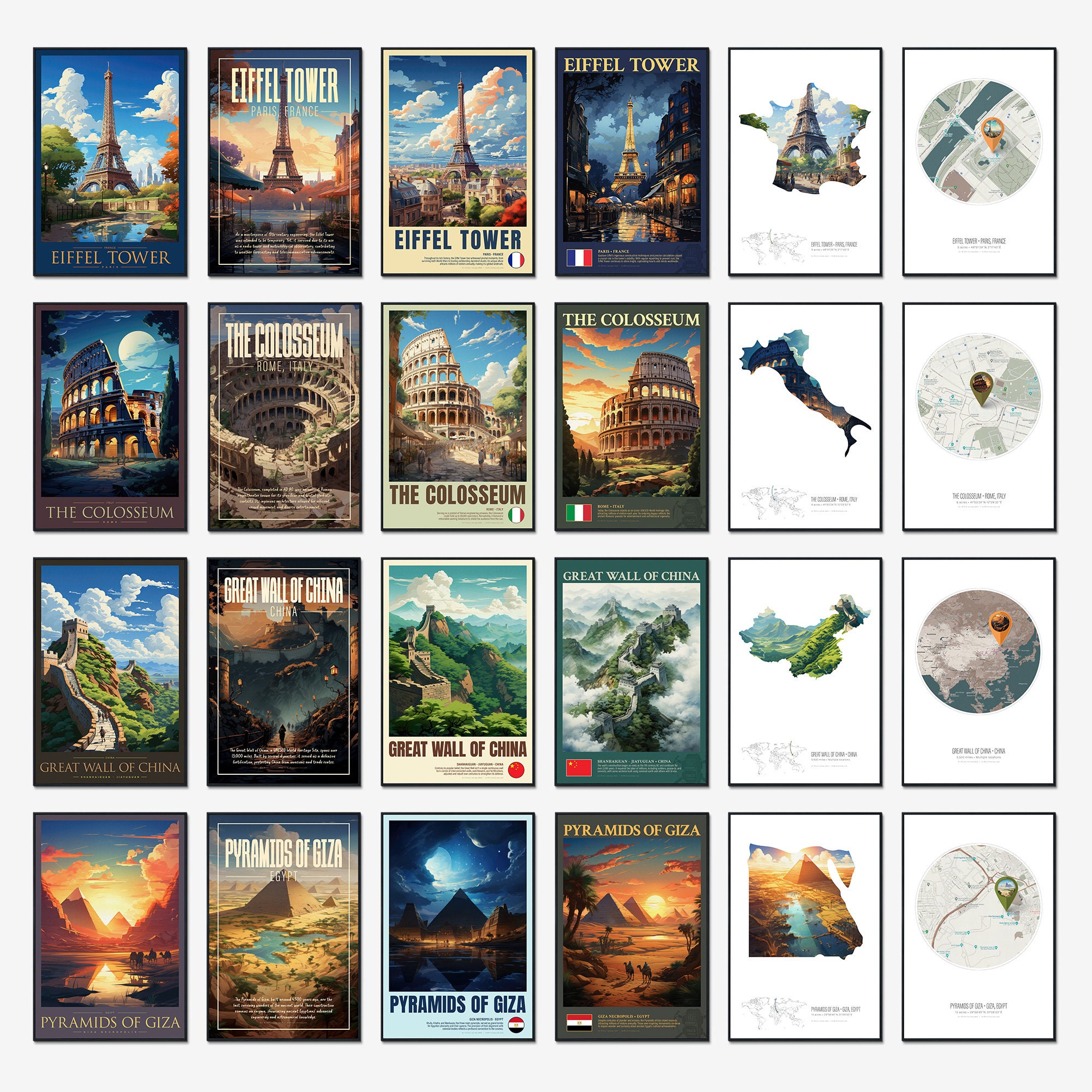 WORLD Travel Poster Set of 120 | WORLD Travel Print | Vintage Travel ...