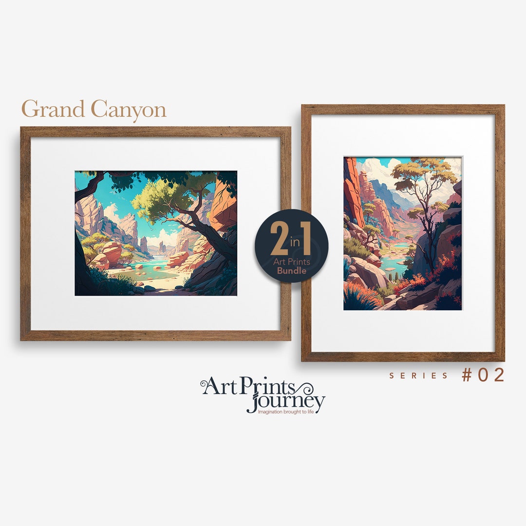 Grand Canyon Wall Art | Travel Poster Adventure Wall Art | Travel Wall ...