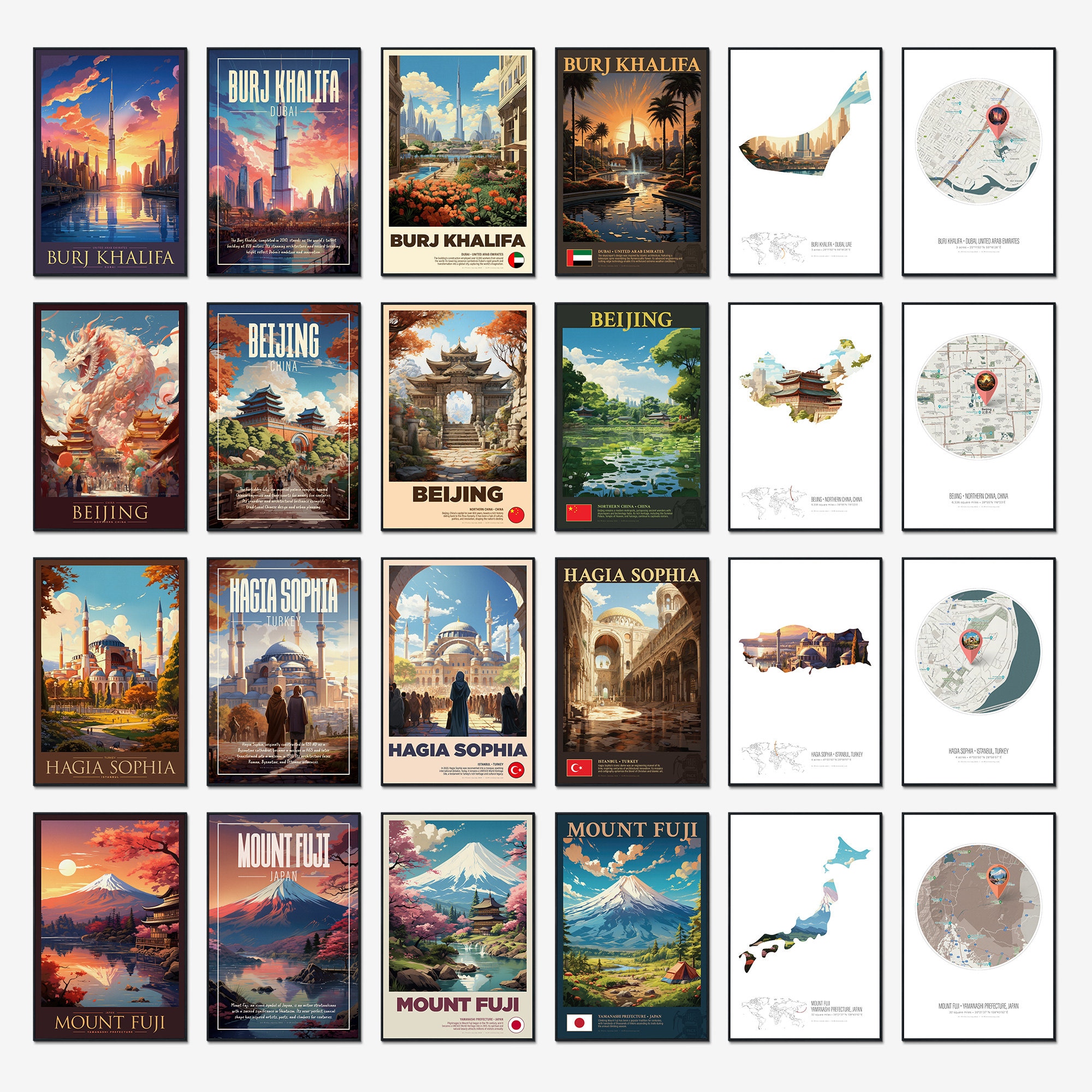 WORLD Travel Poster Set of 120 | WORLD Travel Print | Vintage Travel ...