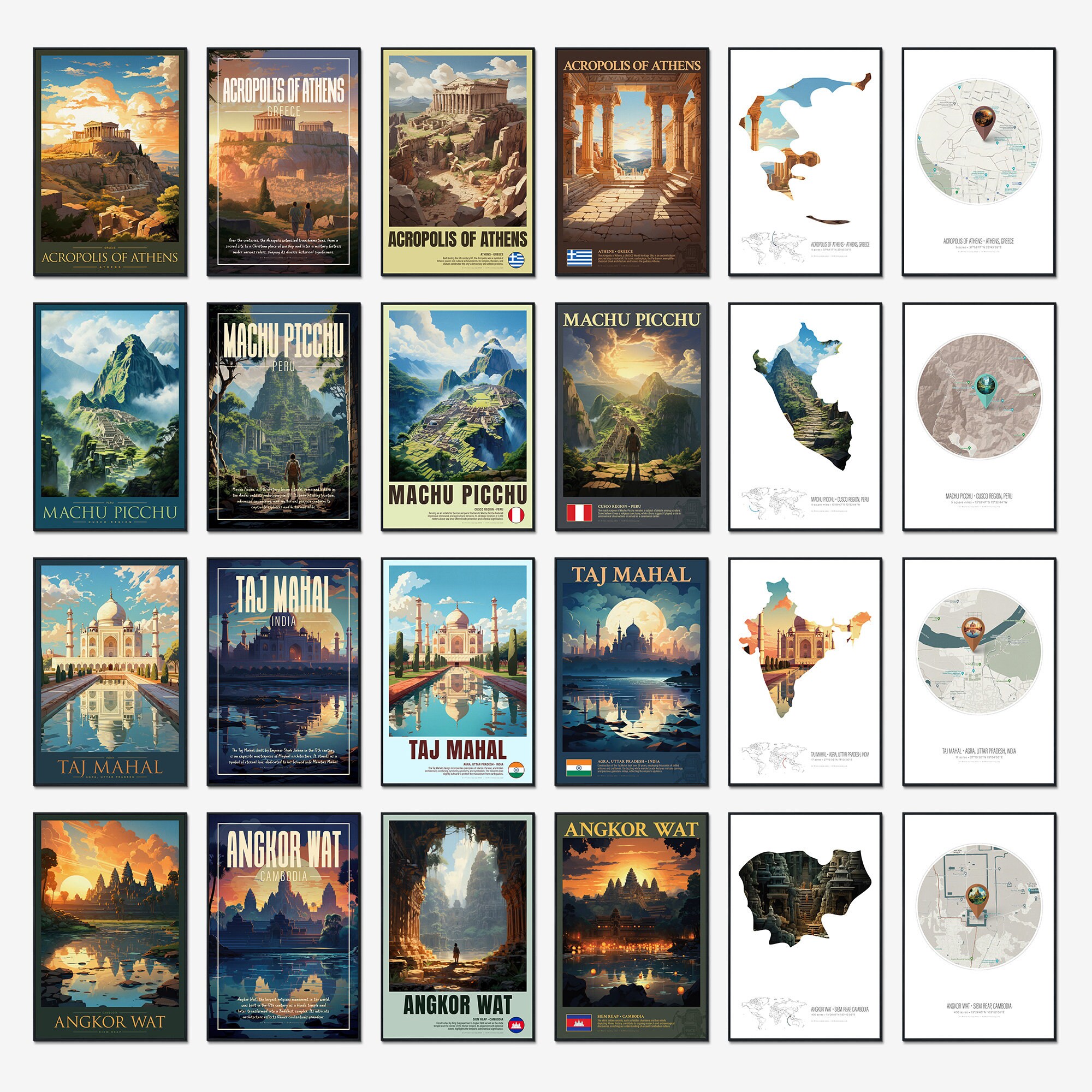 WORLD Travel Poster Set of 120 | WORLD Travel Print | Vintage Travel ...
