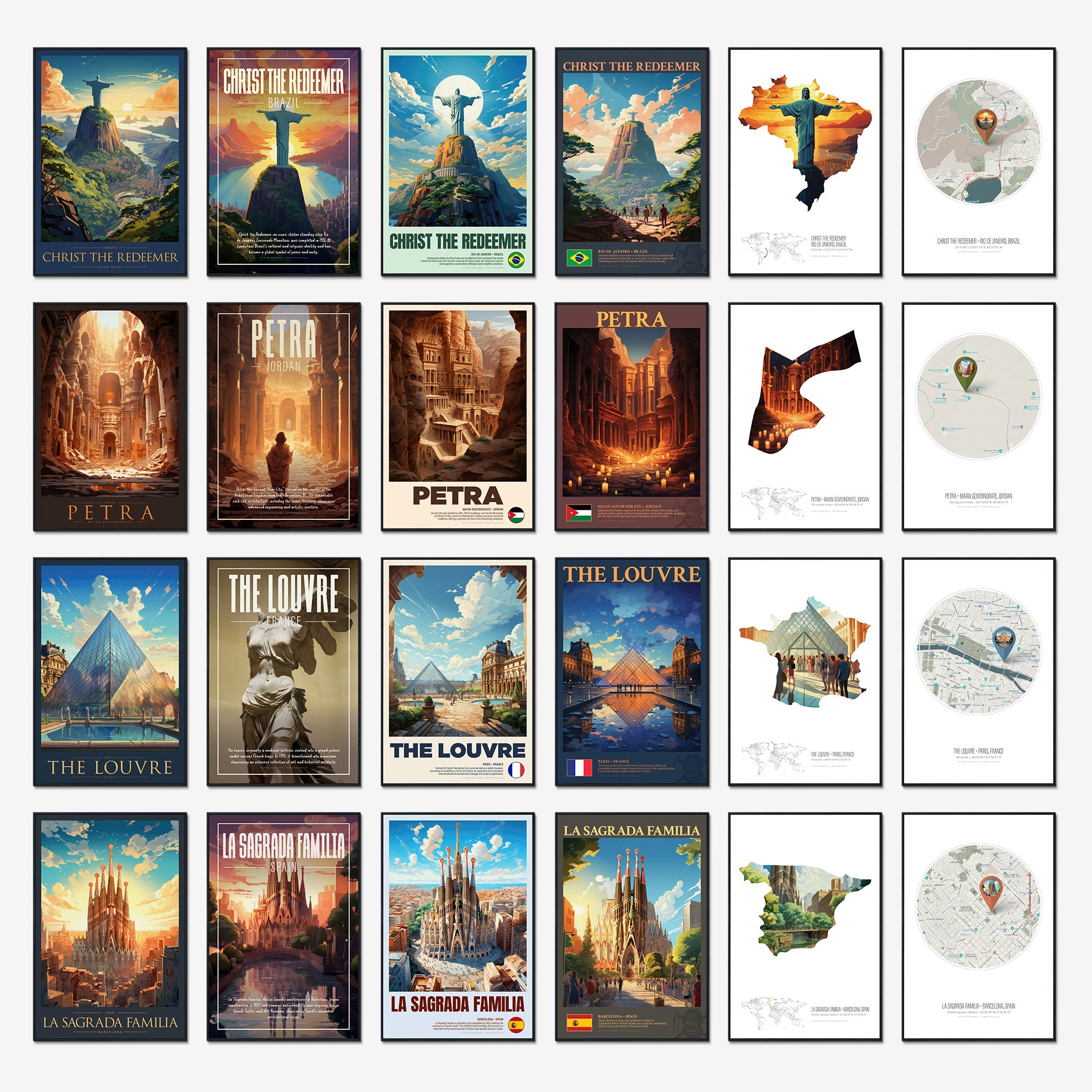 WORLD Travel Poster Set of 120 | WORLD Travel Print | Vintage Travel ...