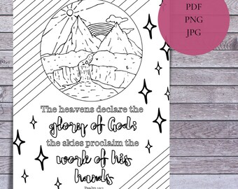The Heavens Declare the Glory of God Coloring Page - Etsy