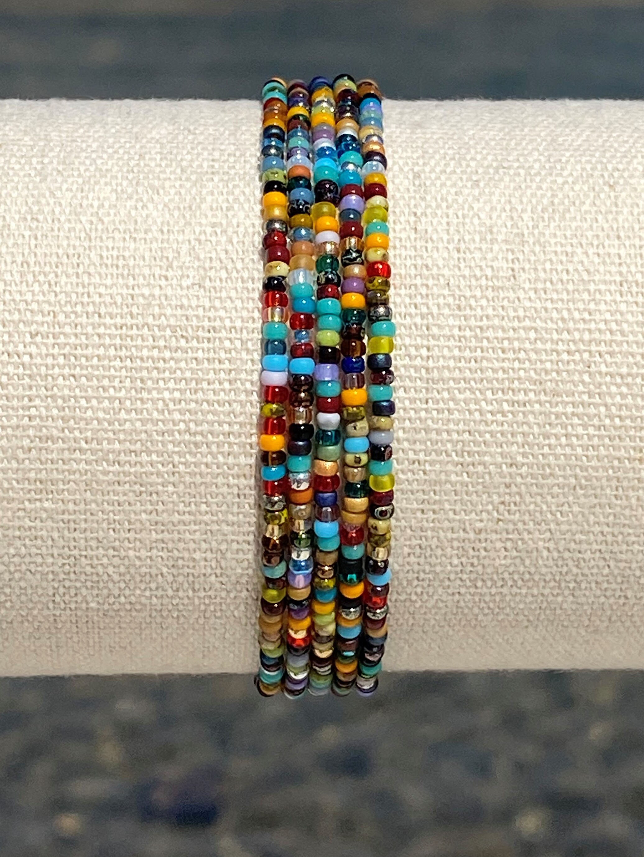 Hot Mess Stackable Mixed Seed Bead Stretch Bracelets - Etsy
