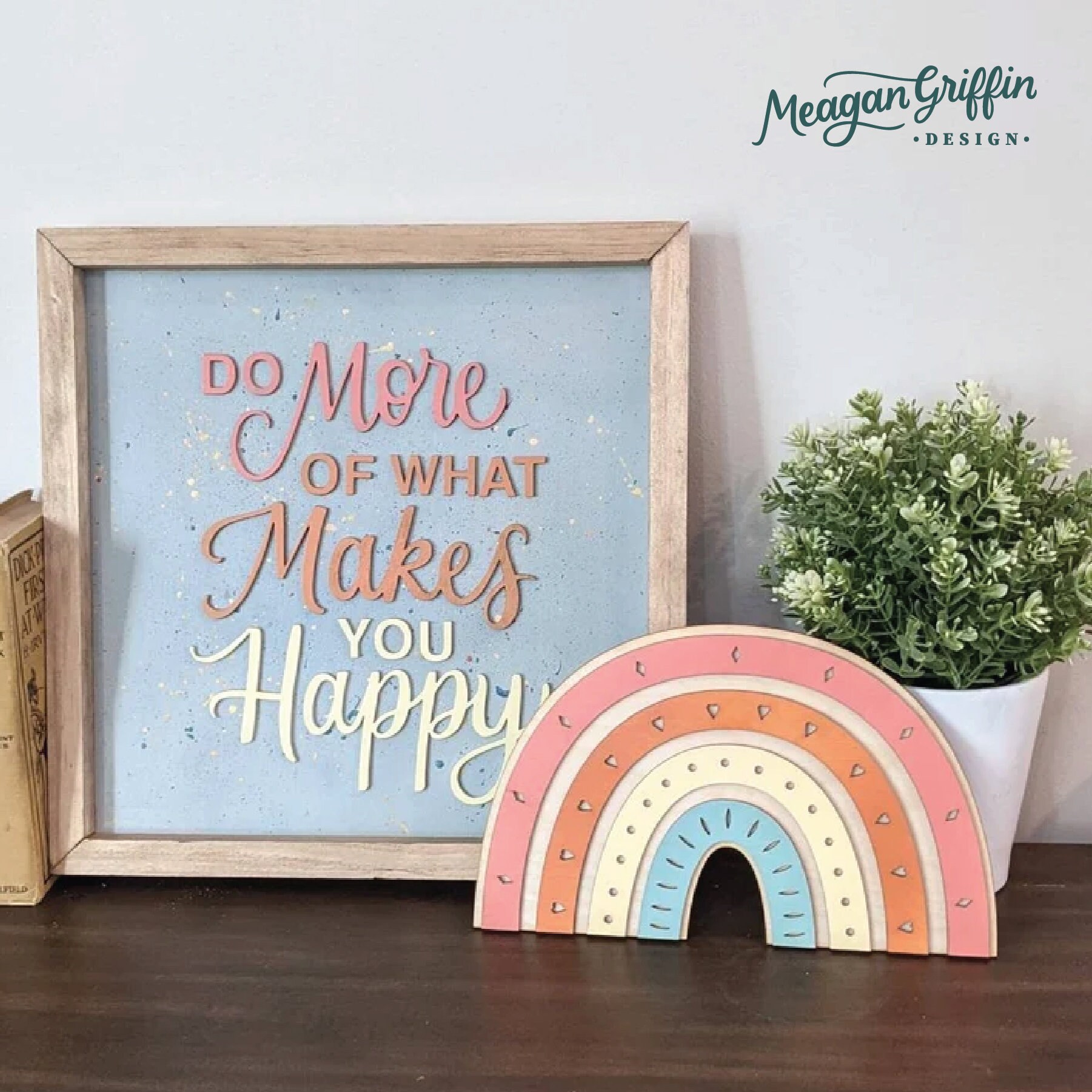SVG Rainbow Design, Kids Book Shelf, Kids Room, Playroom, Laser-cut ...
