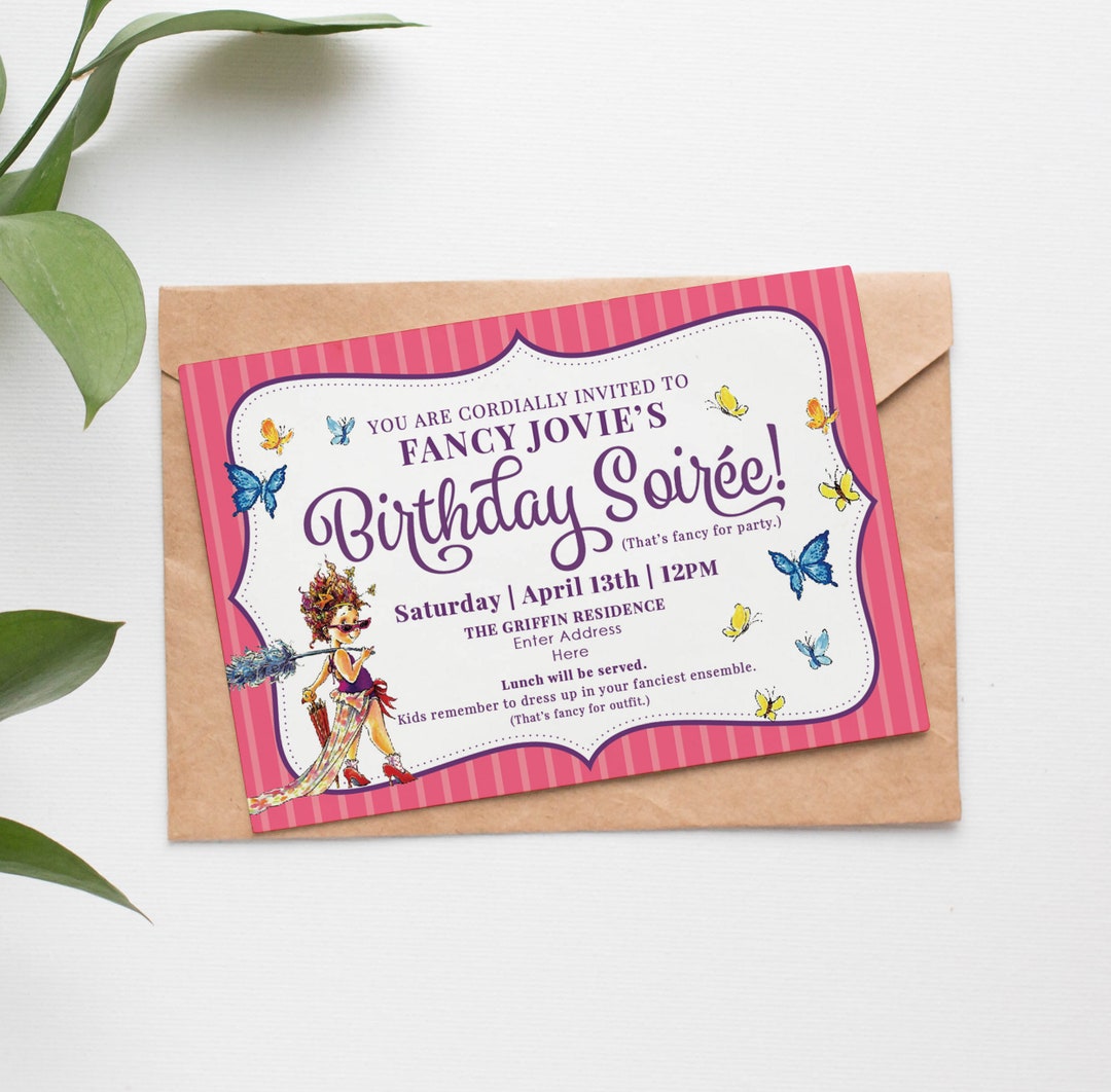 Fancy Nancy, Birthday Party, Invitation, Digital Download 5X7 ...