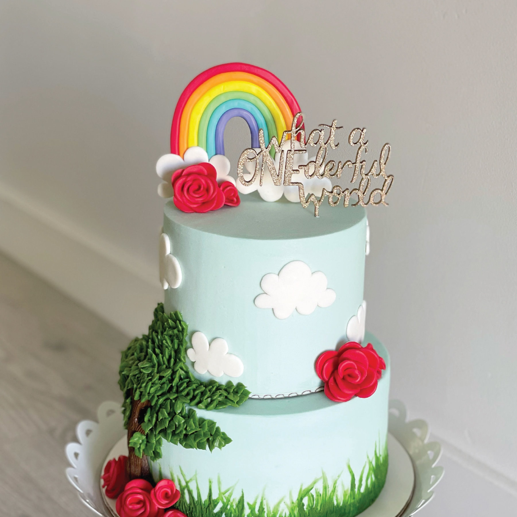 What a Wonderful World, Cake Topper, 1st Birthday Party, Kids Party ...