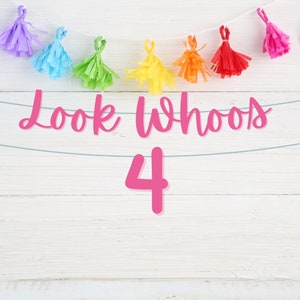 Look Whoo's Two Birthday Banner for 2nd Birthday Party Celebration for ...