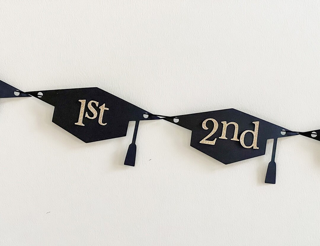 Graduation Cap Hat Photo Milestone Banner Garland Decoration for Party ...
